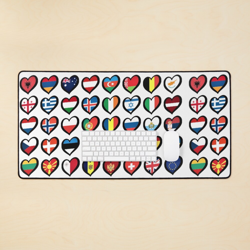 "Eurovision Song Contest Flags Hearts ESC EBU Eurofans " Poster for ...