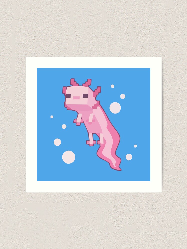 "Cute minecraft axolotl " Art Print for Sale by Amicable | Redbubble