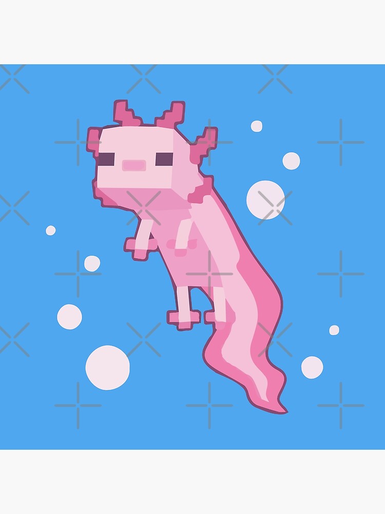 "Cute minecraft axolotl " Art Print for Sale by Amicable | Redbubble
