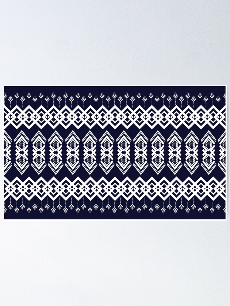 "ARK Blue Geometric ethnic pattern design and traditional pattern ...