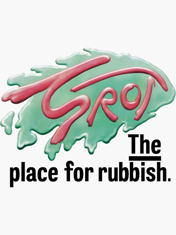 "GROT LOGO Reggie Perrin" Sticker for Sale by sevgitokez | Redbubble