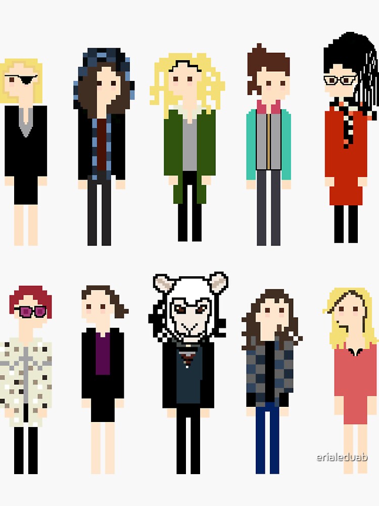 "Orphan Black Pixel Clones" Sticker for Sale by erialeduab | Redbubble