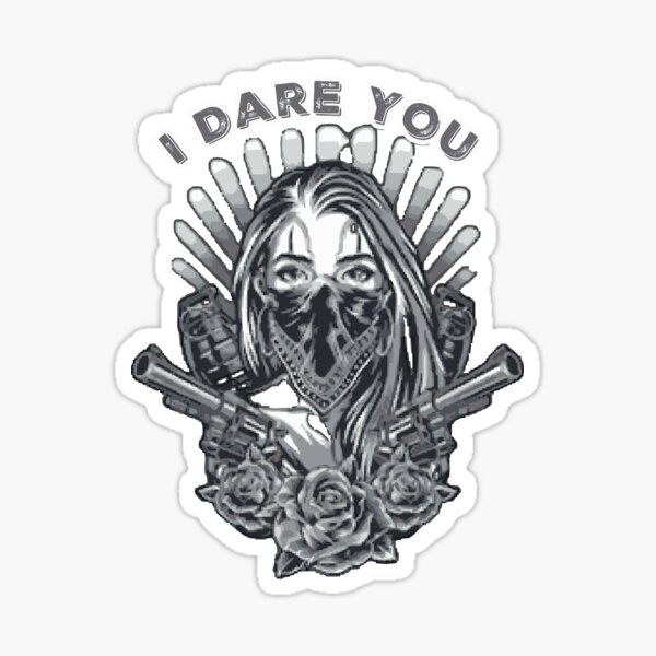 "Men'S Or Ladies Tattoo Style Gangster Girl Graphic" Sticker for Sale ...
