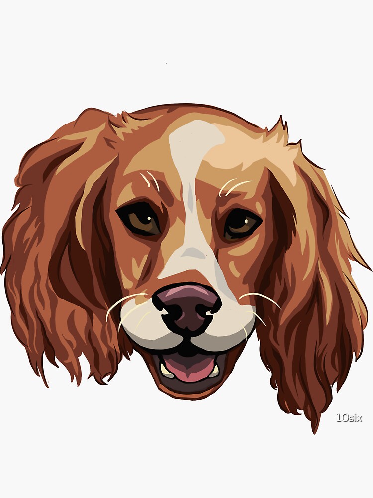 "Red Cocker Spaniel Face Sticker" Sticker for Sale by 10six | Redbubble
