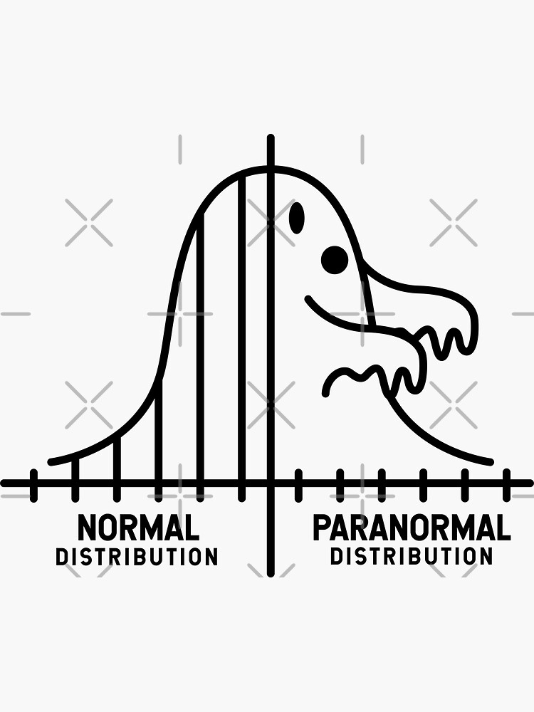 Pegatina «Distribución normal divertida vs distribución paranormal» de ...