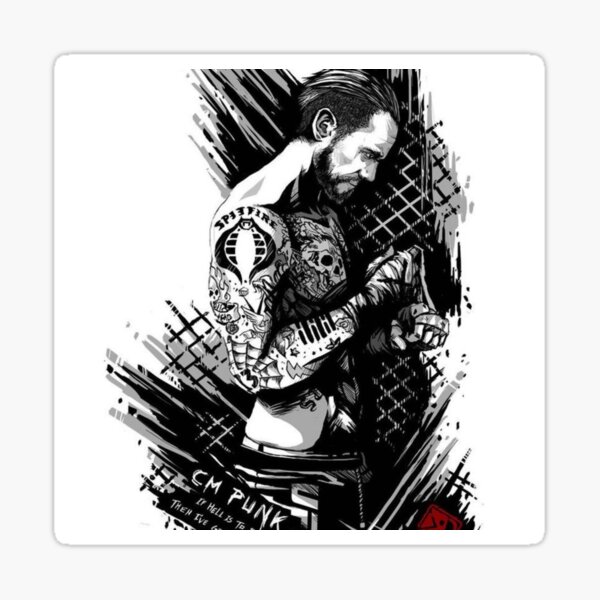 "CM Punk poster" Sticker for Sale by Atshi | Redbubble