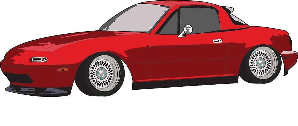 "Stanced Mazda Miata" by DirtyCreations | Redbubble