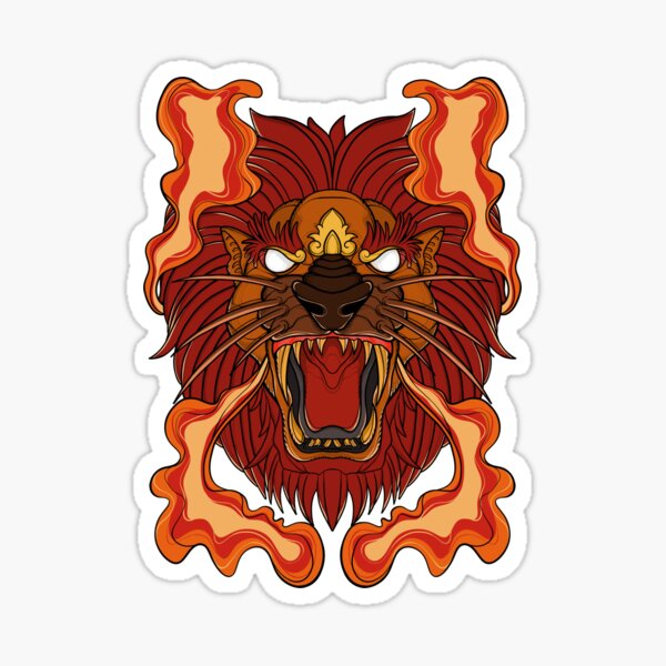 "LION ROAR" Sticker for Sale by atom1 | Redbubble