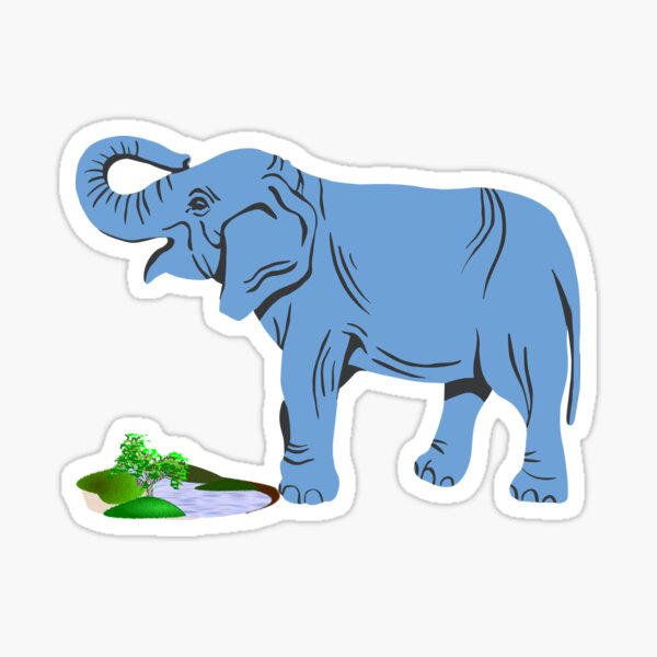 "blue Elephant " Sticker by Denis-Design | Redbubble