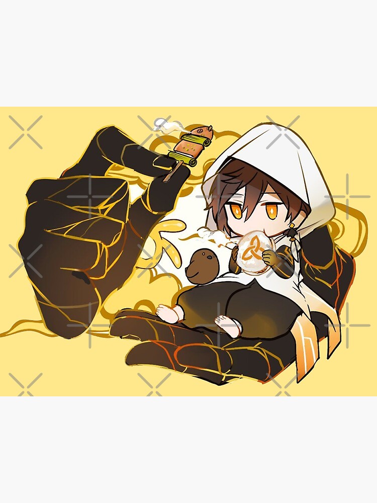 Lámina fotográfica «Genshin Impact Chibi Zhongli Geo Giant Hand» de ...