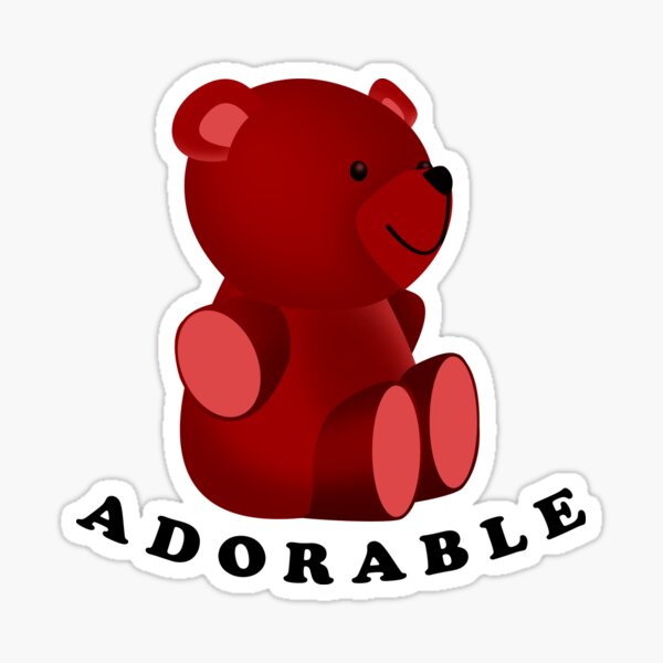 "Adorable Red Teddy Bear " Sticker for Sale by KheinJohn | Redbubble
