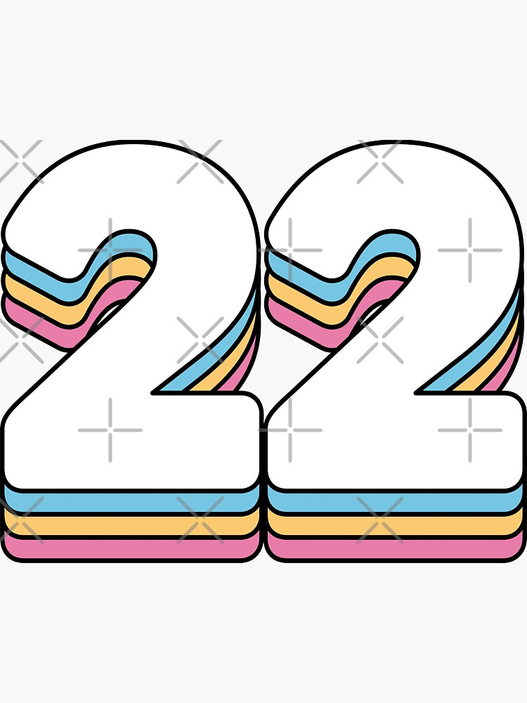 "22 number" Sticker for Sale by HanakiArt | Redbubble