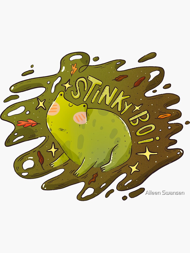 "Stinky Boi Frog" Sticker for Sale by aileenswansen | Redbubble