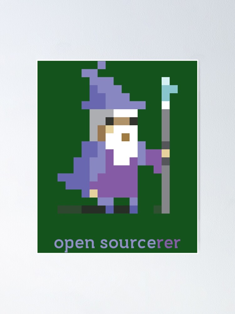"8-bit Open Source Sorcerer" Poster by blockerbab | Redbubble