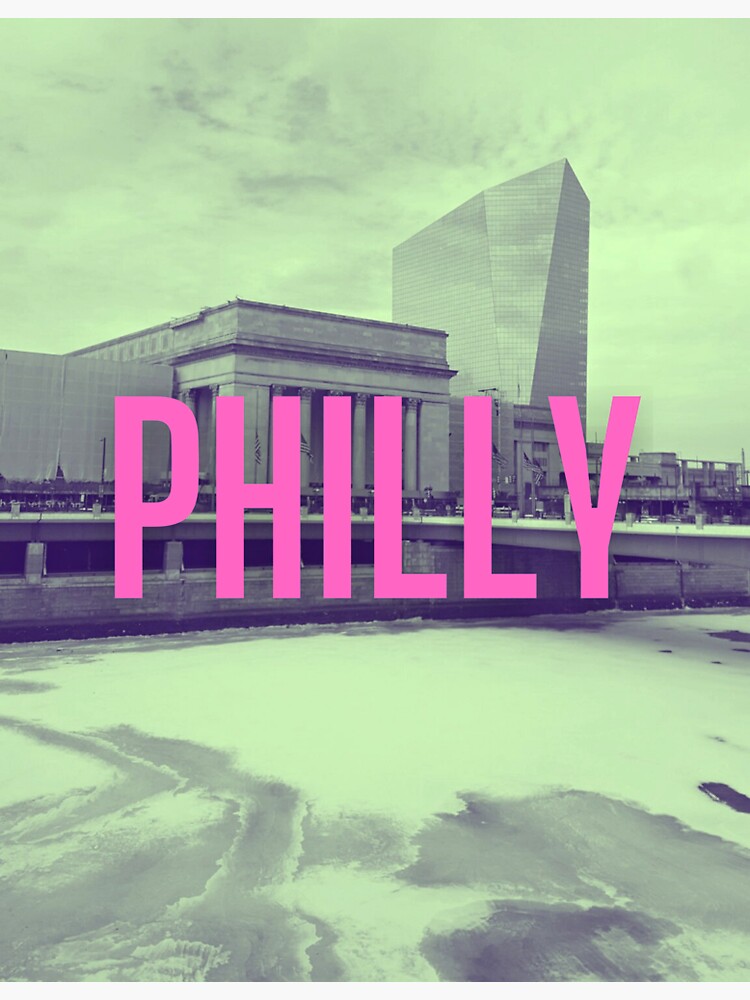 "Frozen Schuylkill River In Philadelphia" Sticker for Sale by PHLDesign ...