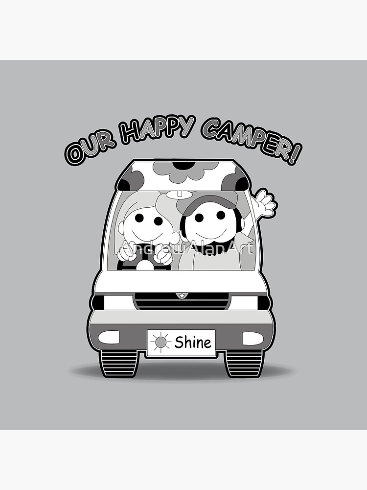 "Mazda Bongo Happy Camper camper van couple cartoon characters" Poster ...