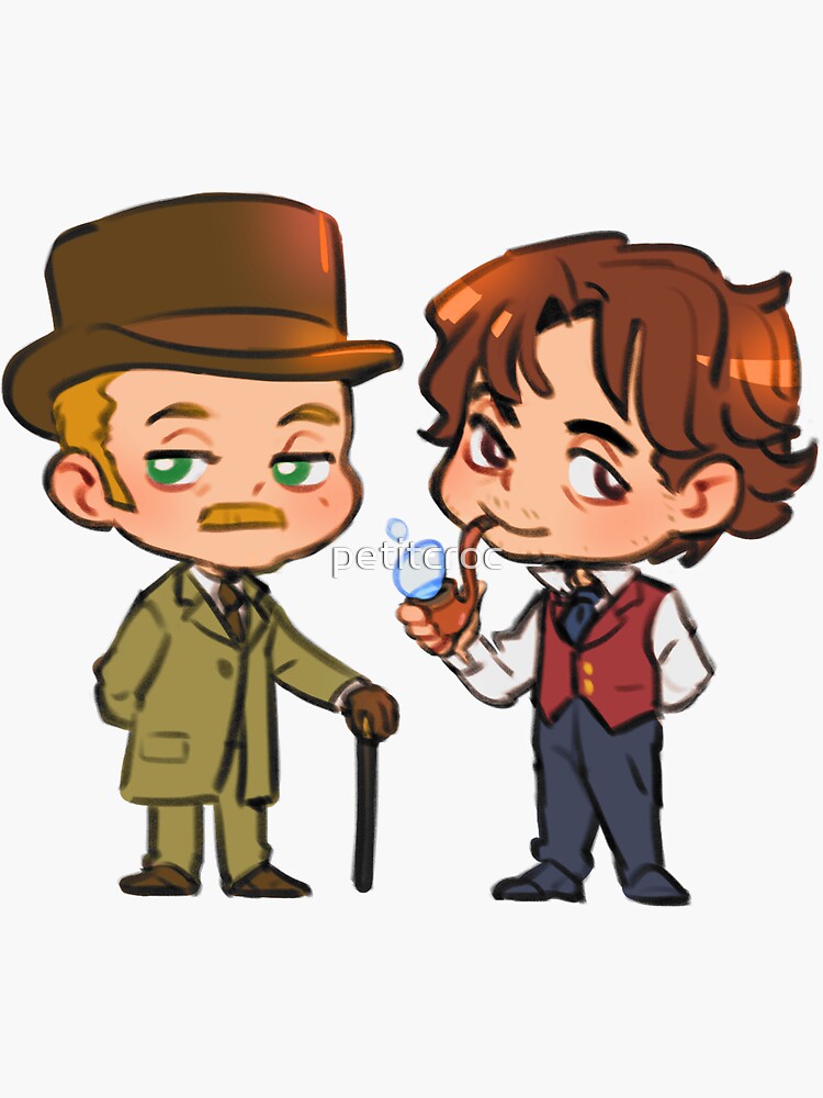 "chibi johnlock" Sticker for Sale by petitcroc | Redbubble