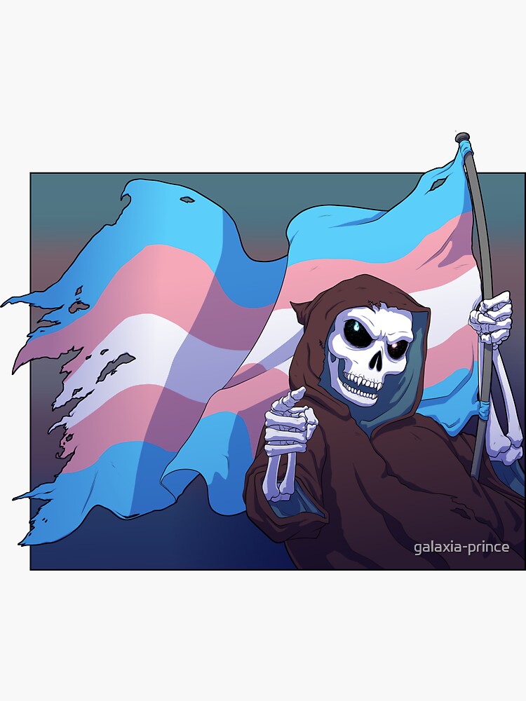"skeleton trans pride (textless version)" Sticker for Sale by galaxia ...