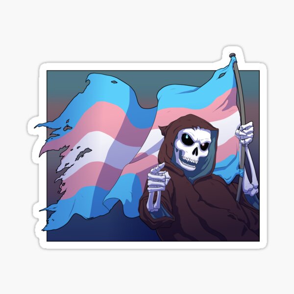 "skeleton trans pride (textless version)" Sticker for Sale by galaxia ...