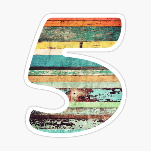 "Number 5 five" Sticker for Sale by ArteVintage | Redbubble