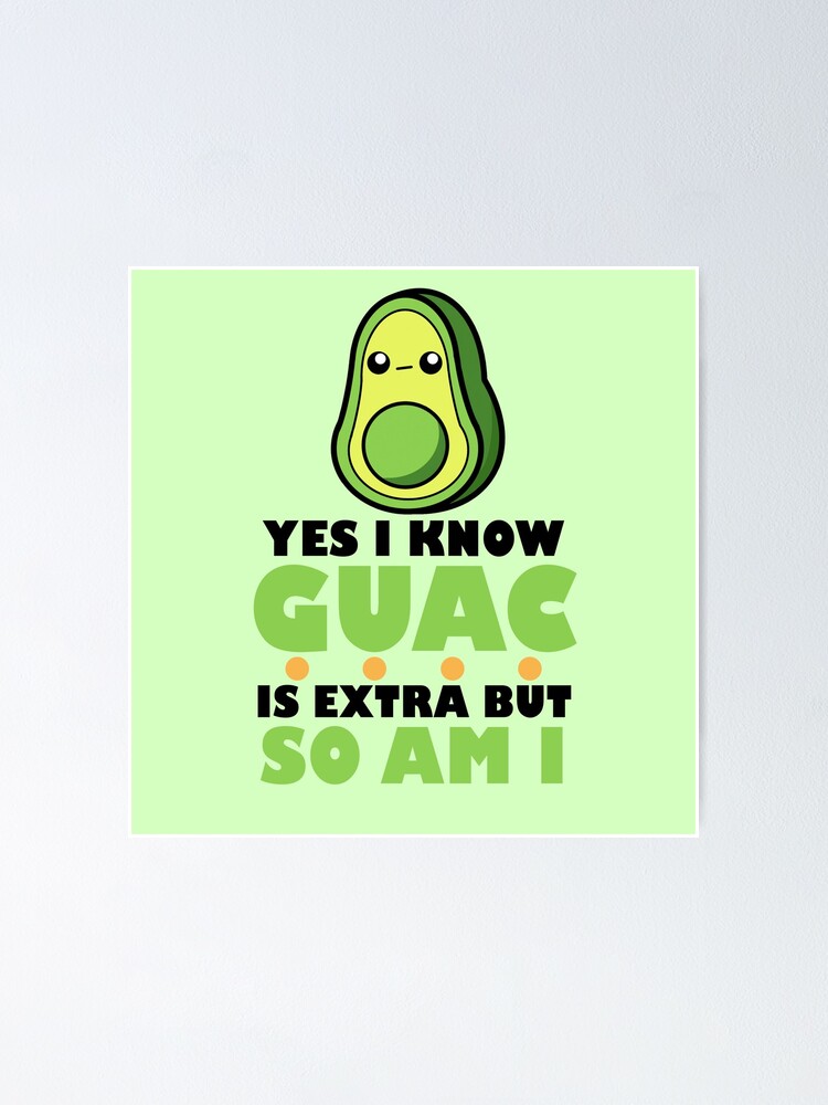 "Cartoon Avocado || Kawai || Yes I know Guac is Extra but so am I ...
