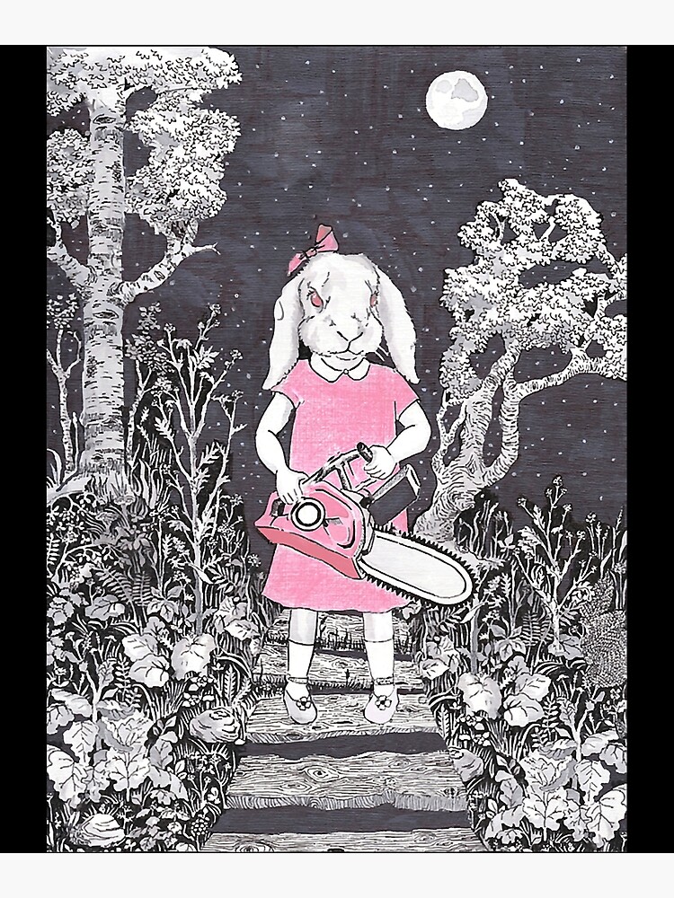 "Creepy Chainsaw Bunny Goth Gothic Halloween Horror Darkness" Art Print ...