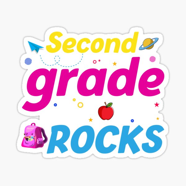 "Second Grade Rocks Back To School 2nd Graders & Teachers" Sticker for ...