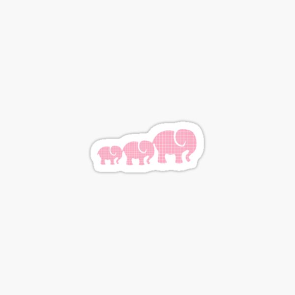 "Pink Elephants" Sticker for Sale by dotee7creations | Redbubble
