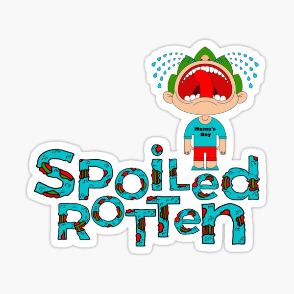 "Spoiled Rotten Crying Boy Funny Kid Tantrum Typography" Sticker for ...