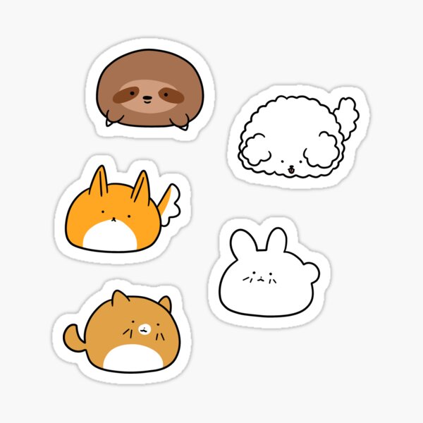 "Cute Animal Blobs!" Sticker for Sale by SaradaBoru | Redbubble