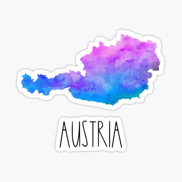 "Austria Watercolor Map - Austrian" Sticker for Sale by MountainD ...
