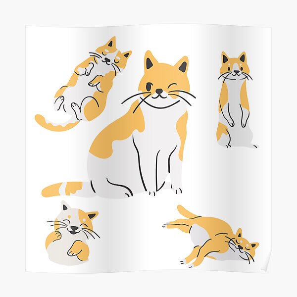 "Orange Cat" Poster by spsantosDESIGN | Redbubble