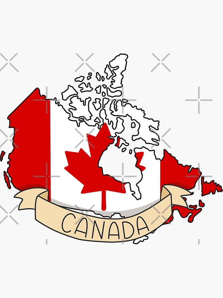"Canada Flag Map" Sticker for Sale by SofiaSava01 | Redbubble