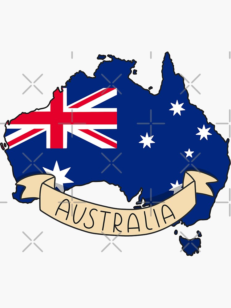 "Australia Flag Map " Sticker for Sale by SofiaSava01 | Redbubble