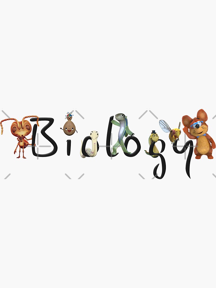 "Biology, with classic characters" Sticker for Sale by SciAnts | Redbubble