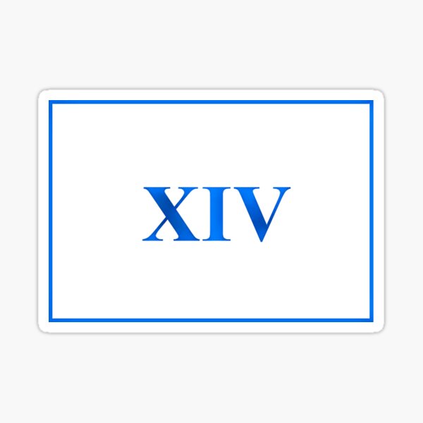 "XIV- Blue-White " Sticker for Sale by AlfredBilling | Redbubble