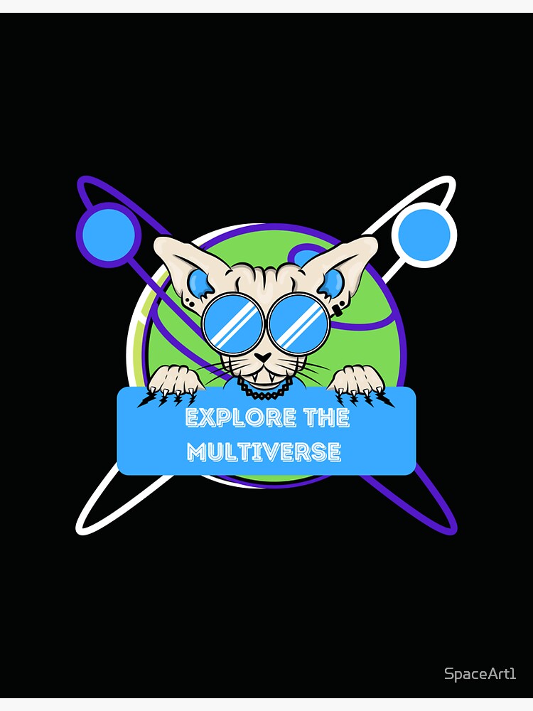 "Multiverse Cat" Sticker for Sale by SpaceArt1 | Redbubble