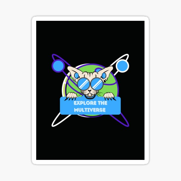 "Multiverse Cat" Sticker for Sale by SpaceArt1 | Redbubble