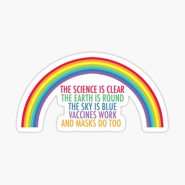 "Vaccines Work Wear a Mask Rainbow Rhyme" Sticker for Sale by ...