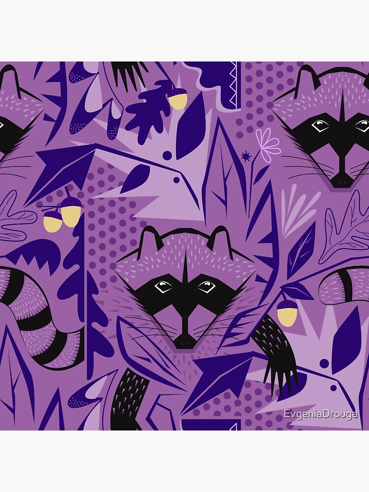"Raccoon (nocturnal animal)" Sticker for Sale by EvgeniaDrouga | Redbubble