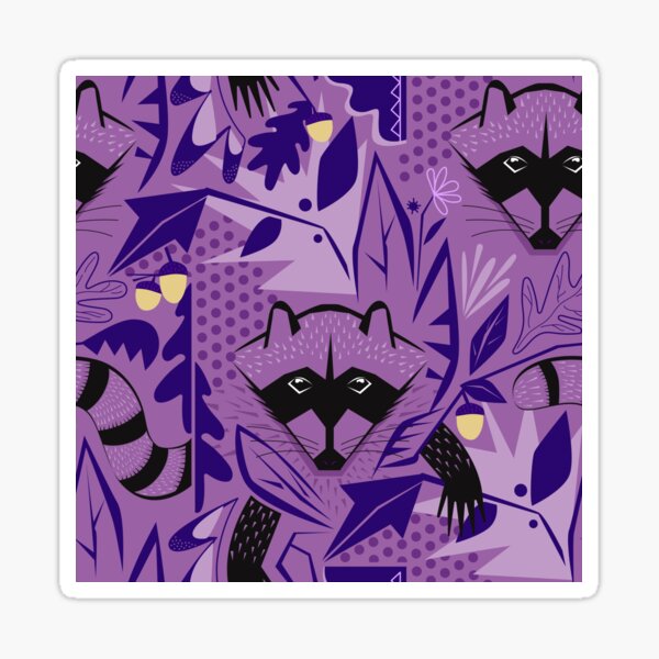 "Raccoon (nocturnal animal)" Sticker for Sale by EvgeniaDrouga | Redbubble