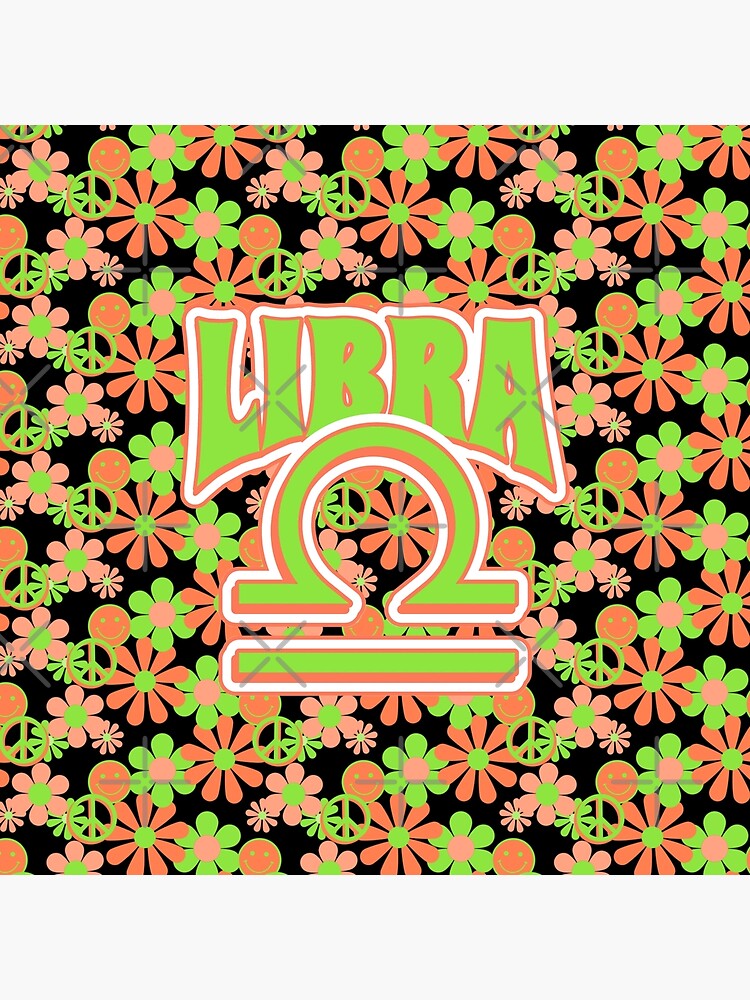 "Vintage 60s 70s Retro Libra-hippy vibes zodiac sign- astrology-groovy zodiac signs" Poster for ...