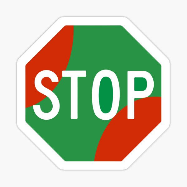 "STOP (not really though) - green and red stop sign" Sticker for Sale ...