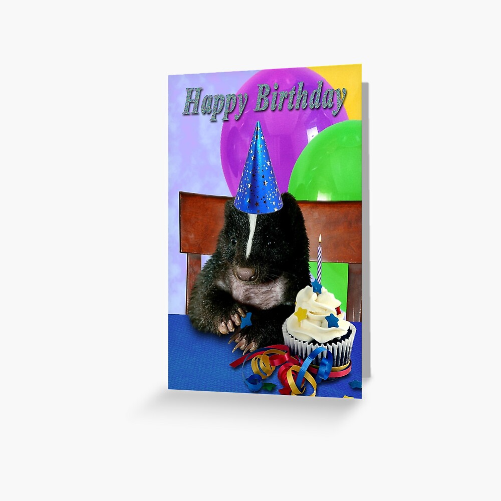 "Birthday Skunk" Greeting Card by jkartlife | Redbubble