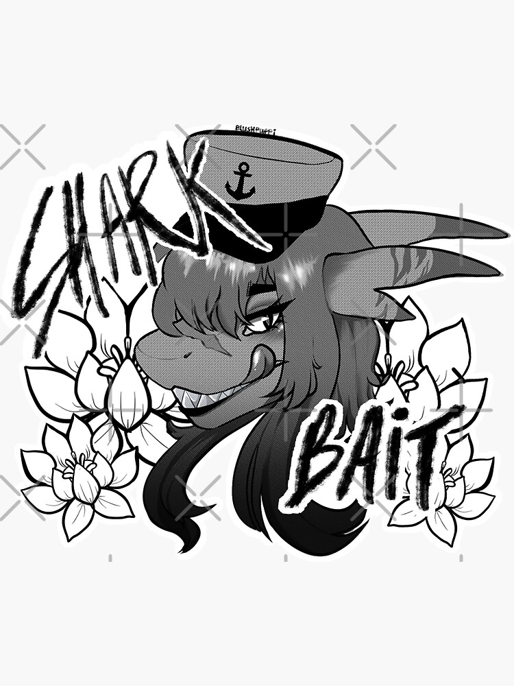 "SHARK BAIT!! " Sticker for Sale by lewdshibe | Redbubble