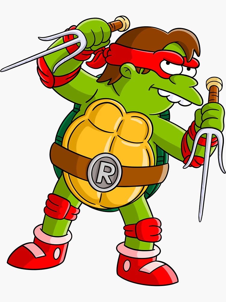 "Ninja Turtle Nelson - TMNT - Simpsons" Sticker for Sale by ...