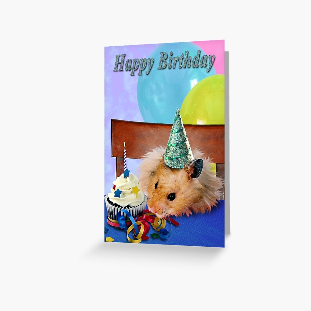 "Birthday Hamster" Greeting Card for Sale by jkartlife | Redbubble
