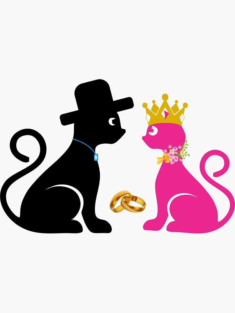 "cats marriage proposal" Sticker by carloskayko | Redbubble
