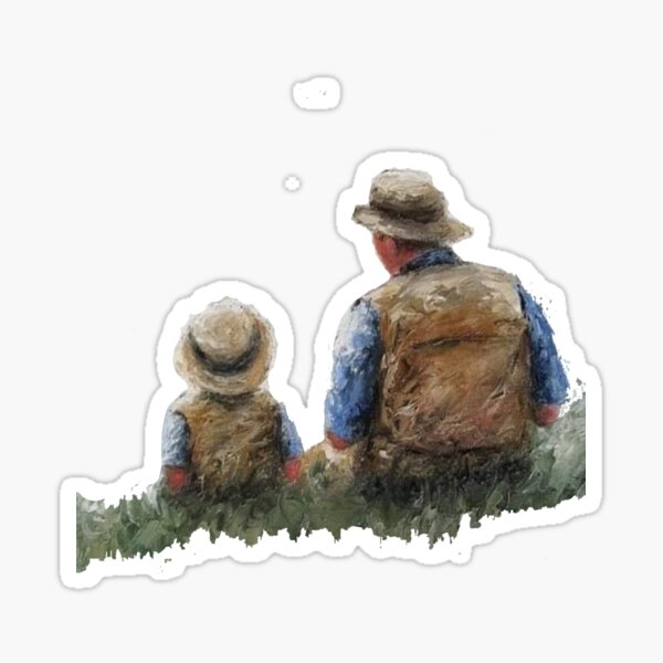 "Father & son/daughter." Sticker for Sale by kayokine | Redbubble