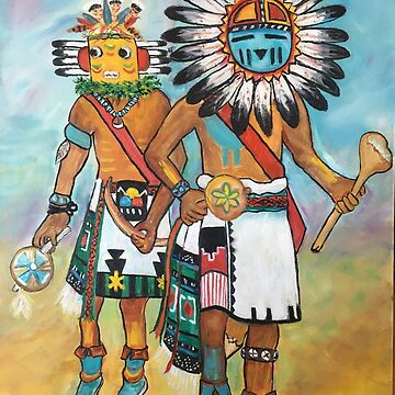 "Hopi Sun and Moon Kachinas" Sticker for Sale by tommielee44 | Redbubble